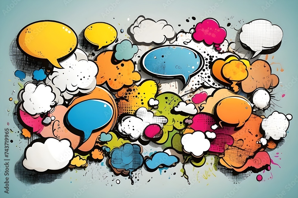 Set of comic speech bubbles. Cartoon vector illustration Stock ...