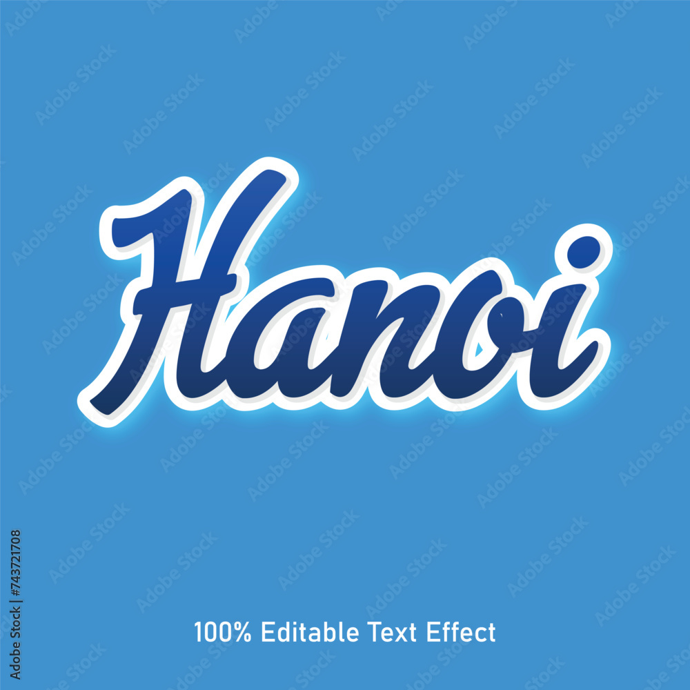 Hanoi text effect vector. Editable college t-shirt design printable ...