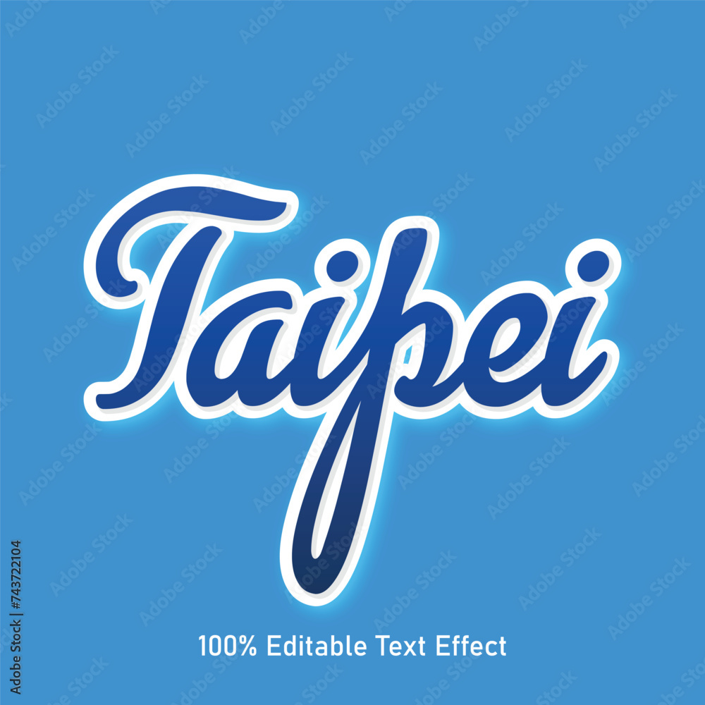 Taipei text effect vector. Editable college t-shirt design printable ...