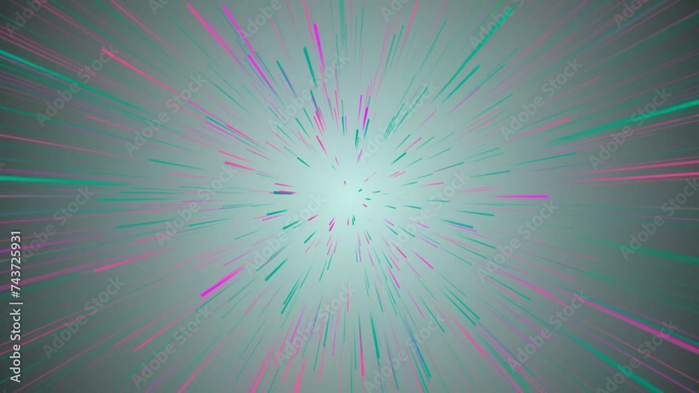 Abstract radial zoom surface of blurred multi color tunnel on white ...