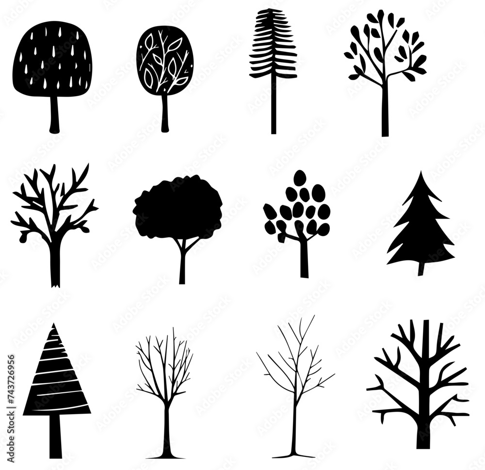 Tree vector transparent background PNG clipart Stock Vector | Adobe Stock