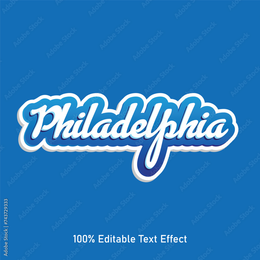 Philadelphia text effect vector. Editable college t-shirt design ...