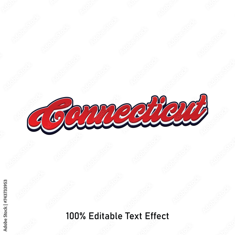 Connecticut text effect vector. Editable college t-shirt design ...