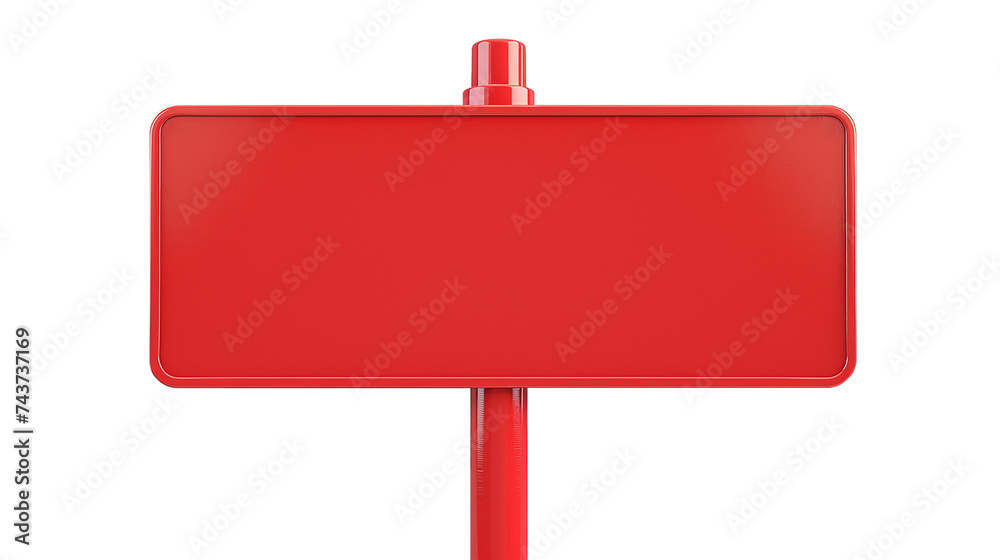 red blank plastic sign, isolated, PNG. Generative Ai. Stock Photo ...