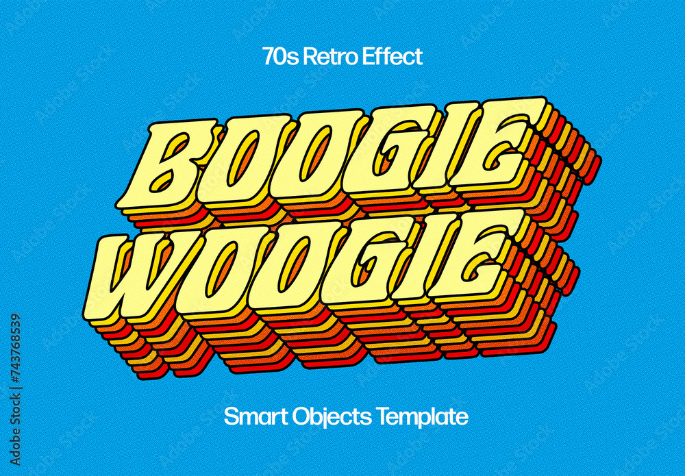 70s Retro Groove Text Effect Mockup Stock Template | Adobe Stock