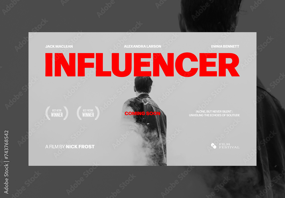 Bold Credits Movie Titles Template Mockup Stock Template | Adobe Stock