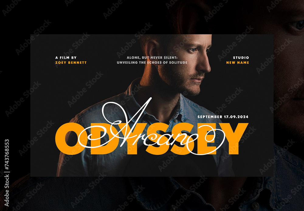 Bold And Elegant Credits Movie Titles Template Mockup Stock Template ...