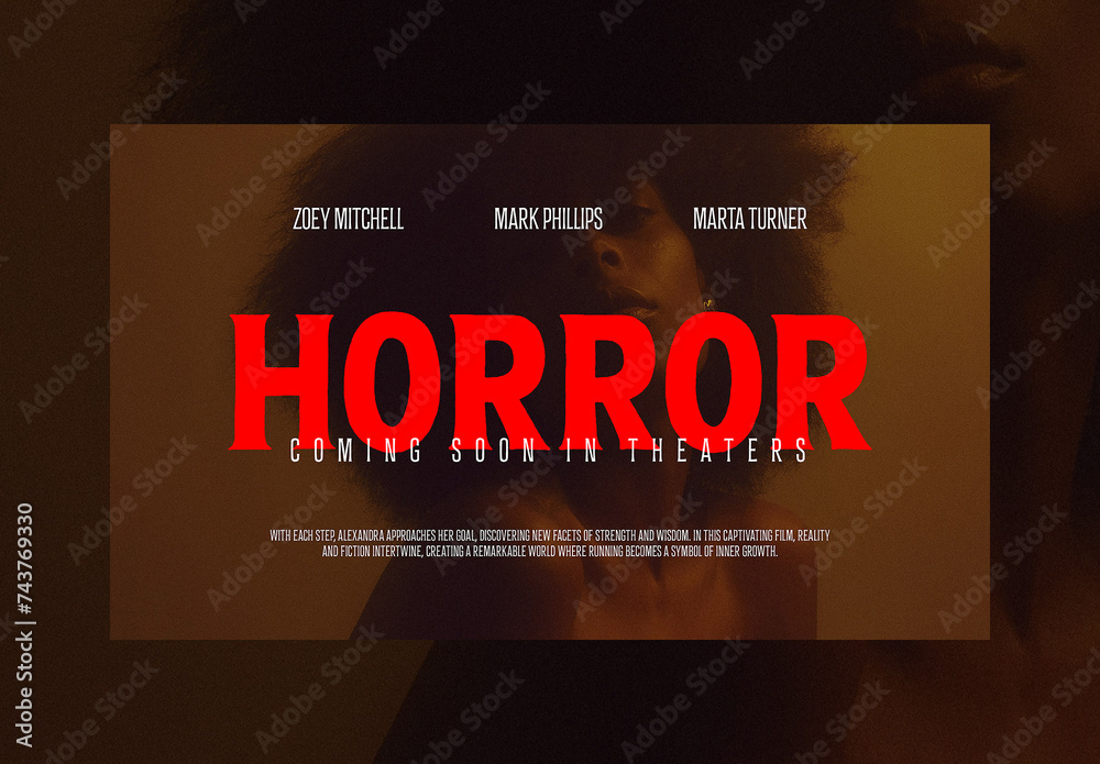 Horror Movie Credits Titles Template Mockup Stock Template | Adobe Stock