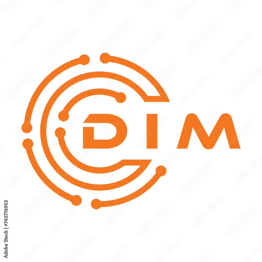 DIM letter design. DIM letter technology logo design on white ...