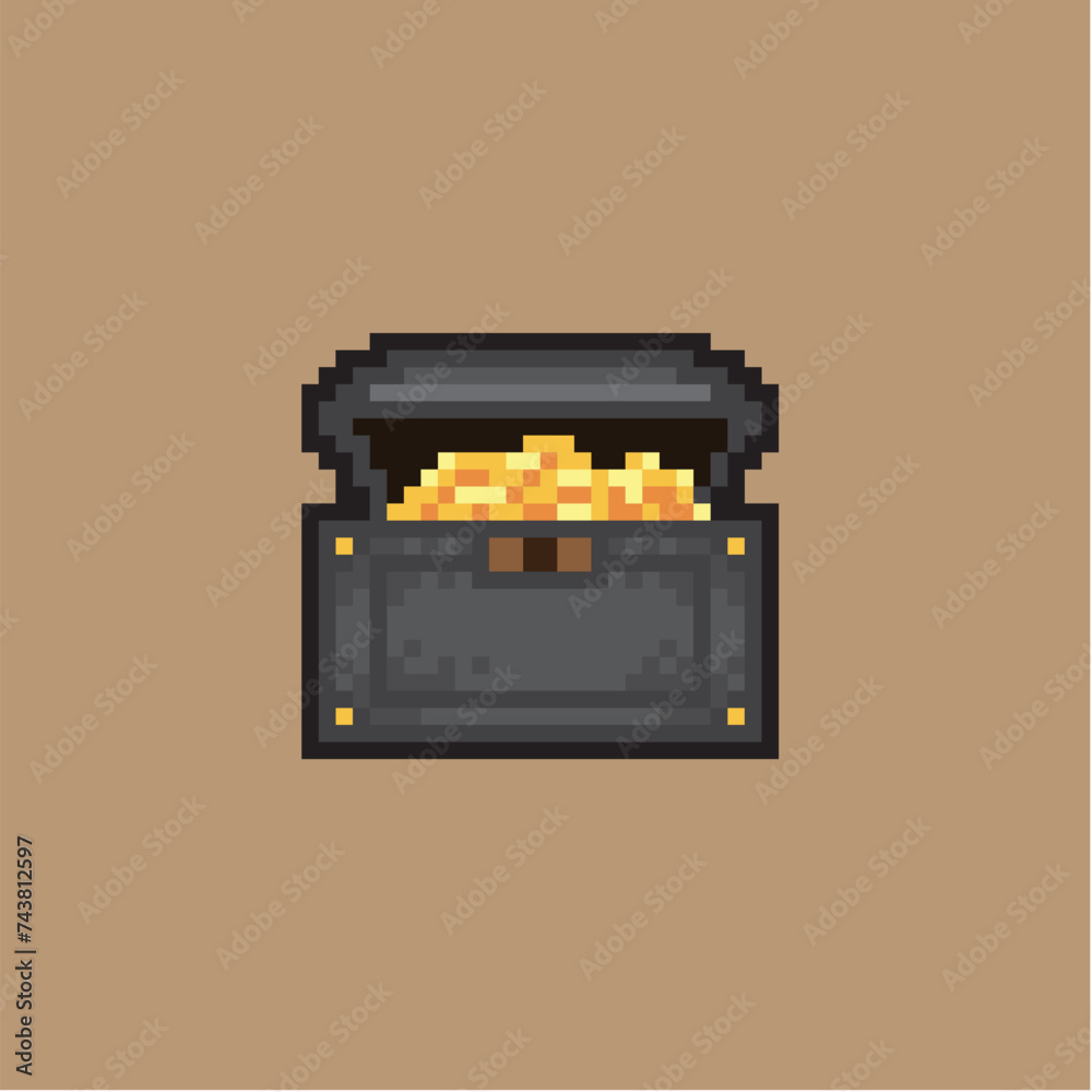 pirates treasure chest pixel art Stock Vector | Adobe Stock