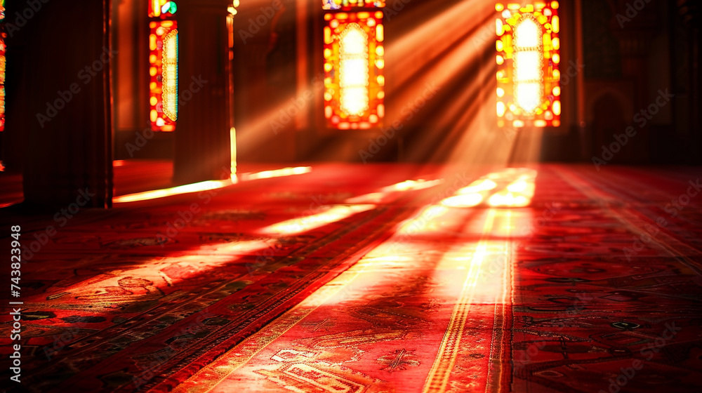 Islamic background photo. Mosque and shadows. Ramadan or kandil or ...