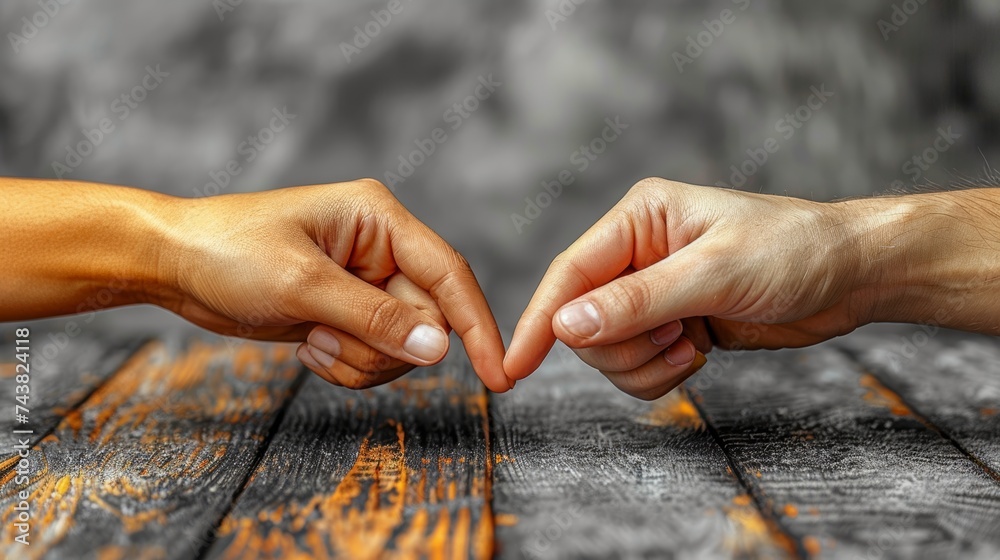 This photo shows a young couple asking for a wish, hoping for luck and ...