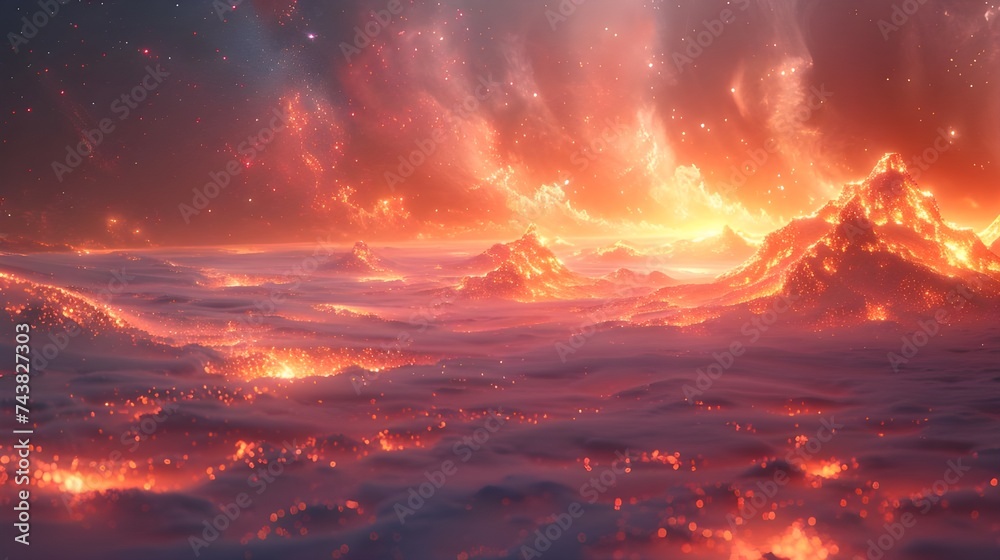 Dynamic Dance of Fire and Light, Vibrant Flames and Radiant Energies in ...