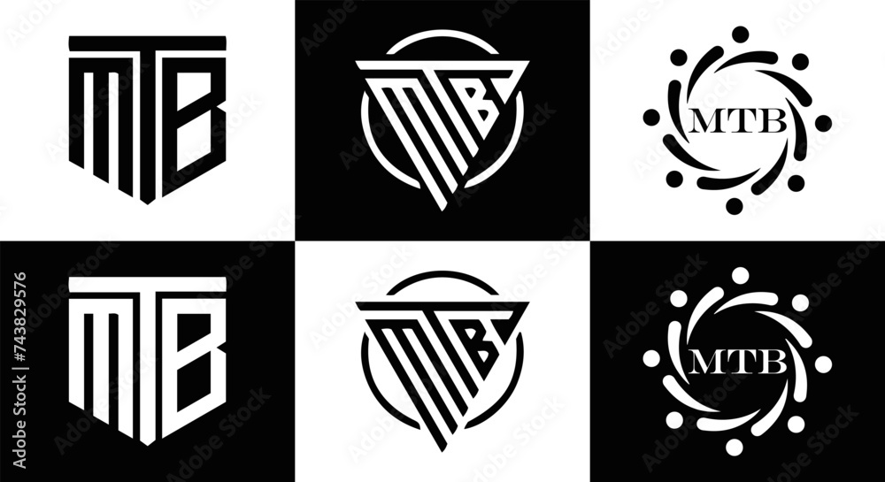 MTB logo. M T B design. White MTB letter. MTB, M T B letter logo design ...