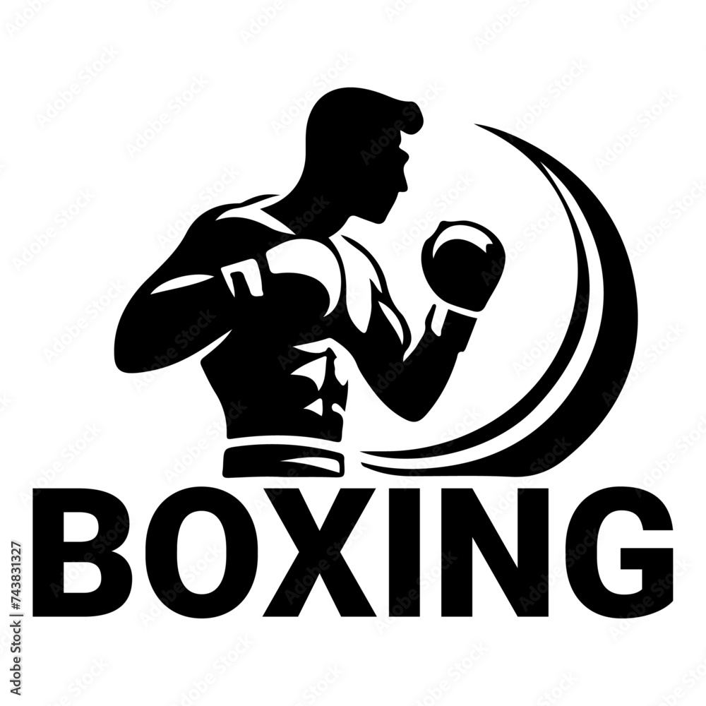 Fighter logo, boxing isolated low polygonal vector illustration, vector ...