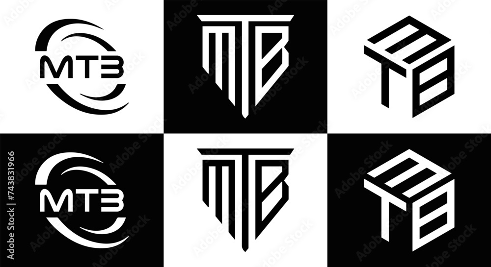 MTB logo. M T B design. White MTB letter. MTB, M T B letter logo design ...
