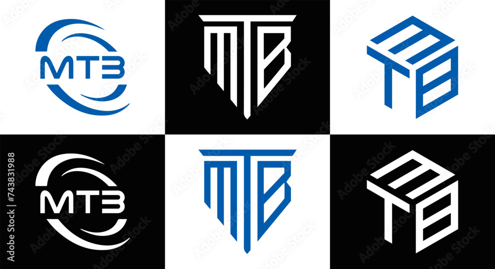 MTB logo. M T B design. White MTB letter. MTB, M T B letter logo design ...