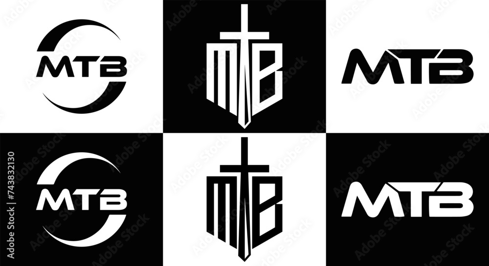 MTB logo. M T B design. White MTB letter. MTB, M T B letter logo design ...