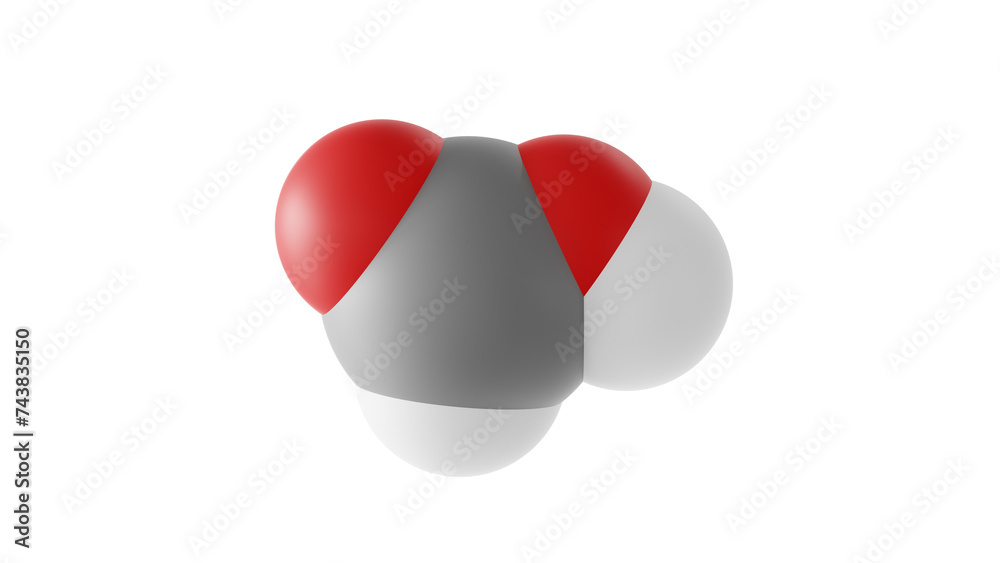 formic acid molecule, carboxylic acid, molecular structure, isolated 3d ...