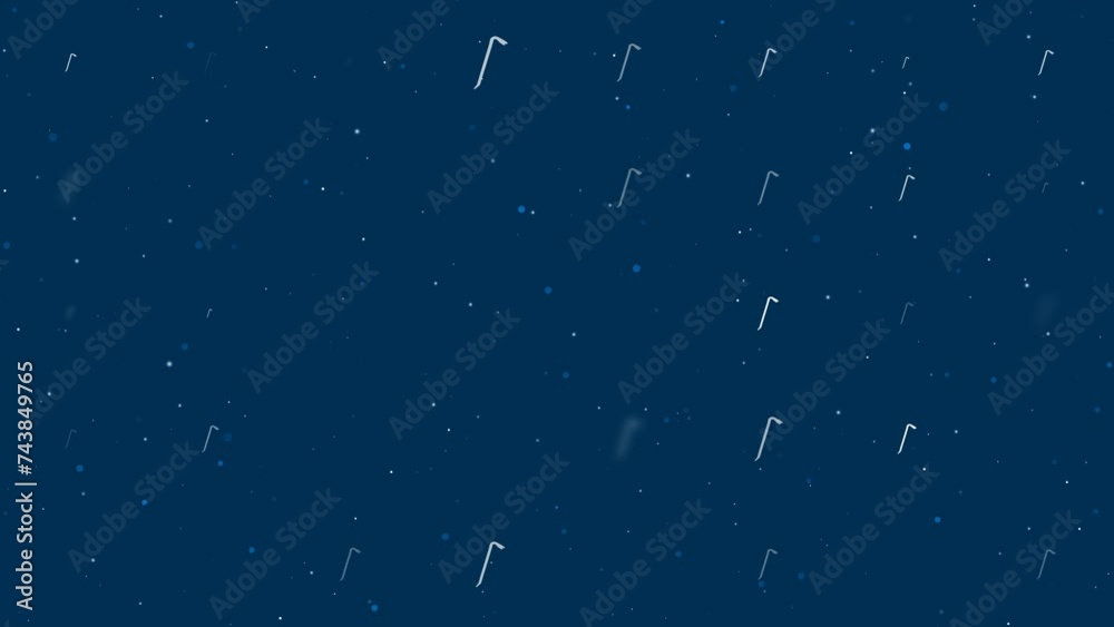 Template animation of evenly spaced crowbar symbols of different sizes ...