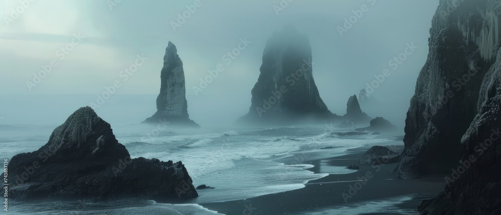 The rugged coastline and hidden sea caves of the Oregon Coast, USA ...