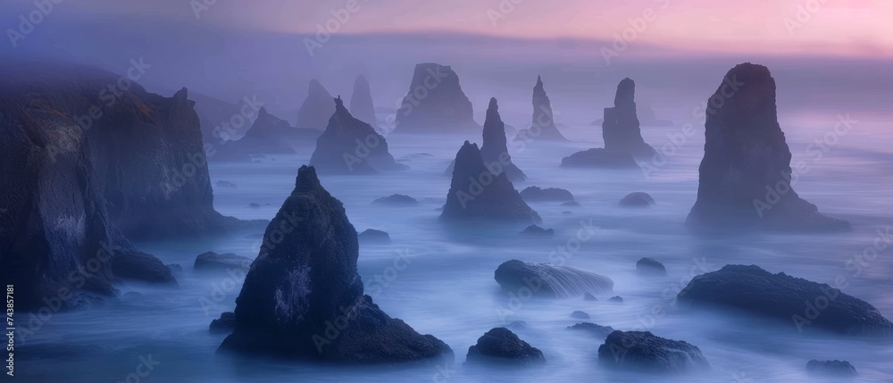The rugged coastline and hidden sea caves of the Oregon Coast, USA ...
