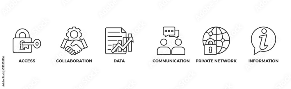 Intranet banner web icon vector illustration concept for global network system with icon of ...