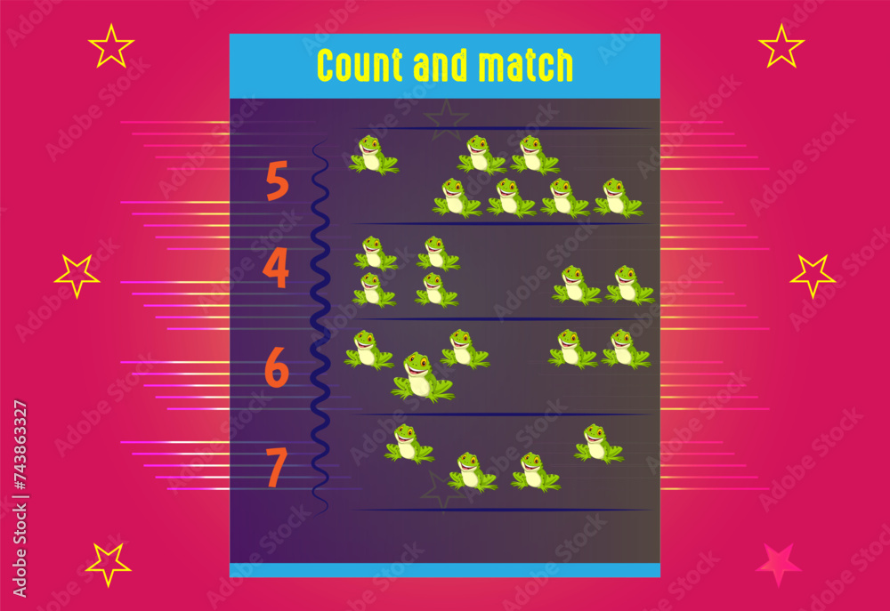 Basic math addition for kids. An educational worksheet for kids. number ...