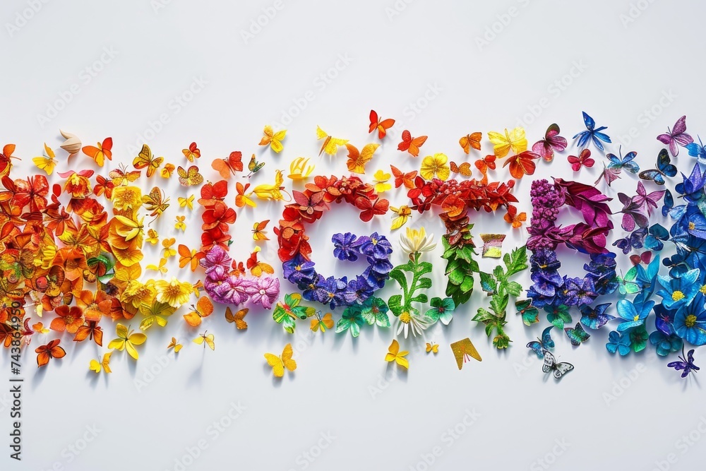 LGBTQ Pride solid pink. Rainbow scene colorful apricot orange diversity ...