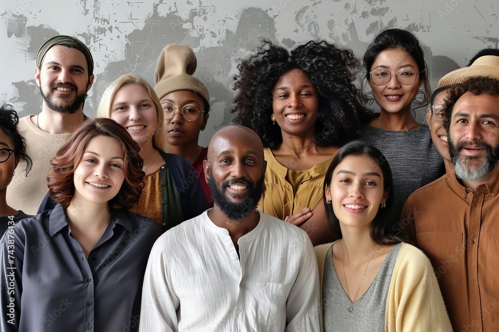 Group of diverse people showing unity. concept of solidarity Teamwork ...