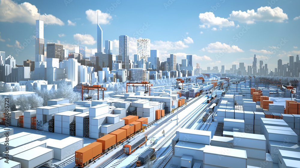 A 3D animated visualization of a complex supply chain seamlessly ...