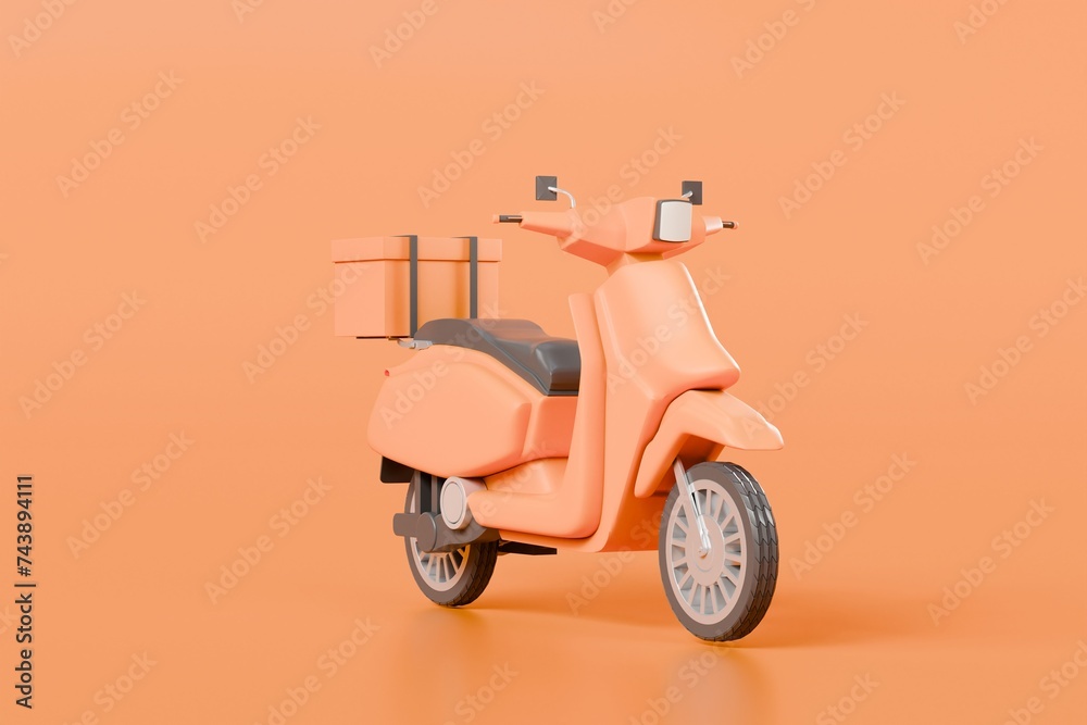3d Scooter or motor delivery express icon. E-commerce concept, Shopping ...