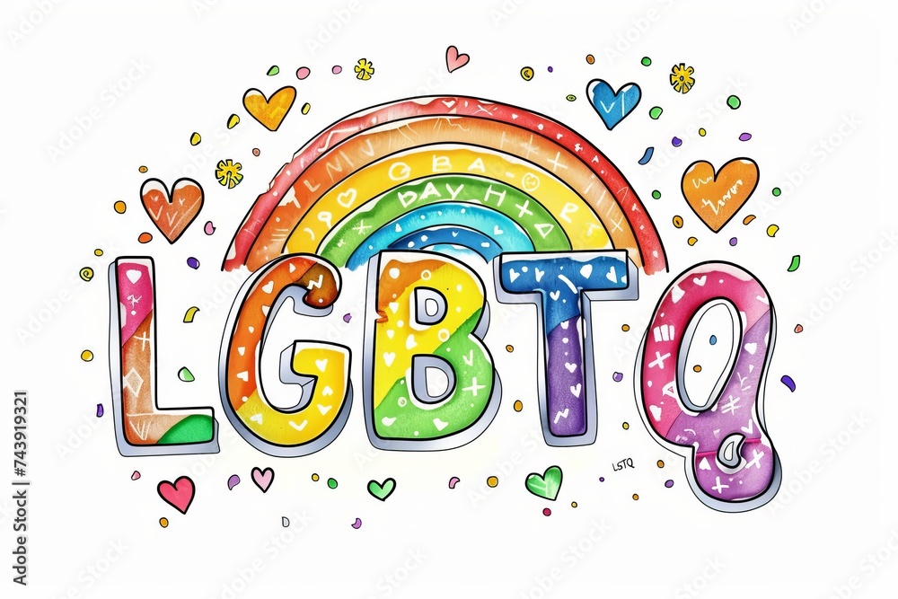 LGBTQ Pride gender equality. Rainbow lgbtqi2s2p colorful scholar ...