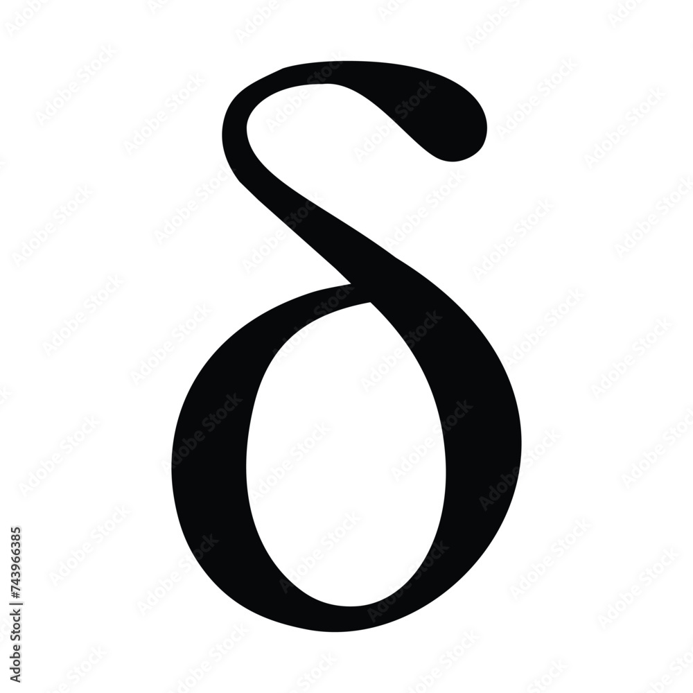 Delta Greek letter icon , Delta symbol - black isolated vector ...