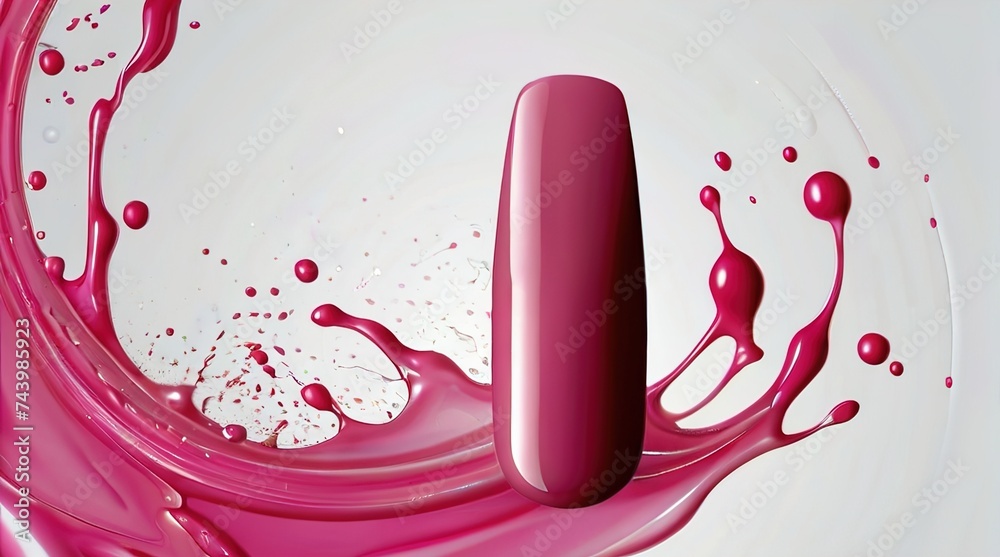 Pink nail polish splash on a white background. Generative AI. Stock ...