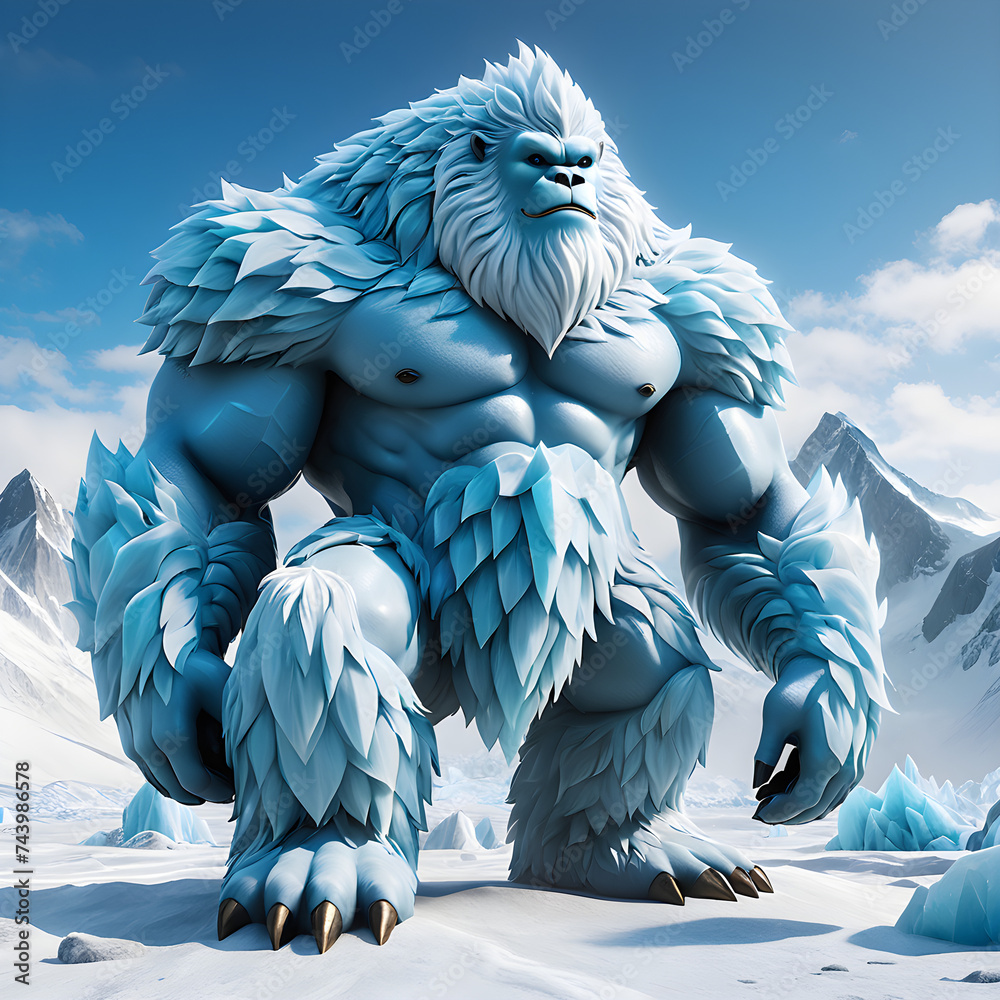 The Ice Yeti is a massive creature made completely of ice, standing ...