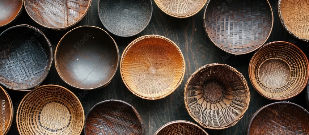 Indigenous sieves made by hand with natural fibers by people from the ...