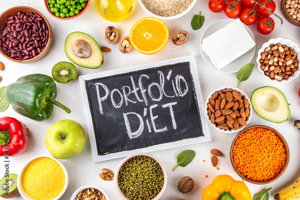 Portfolio Diet, balanced lowering cholesterol vegan food, including ...