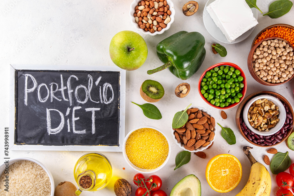 Portfolio Diet, balanced lowering cholesterol vegan food, including ...