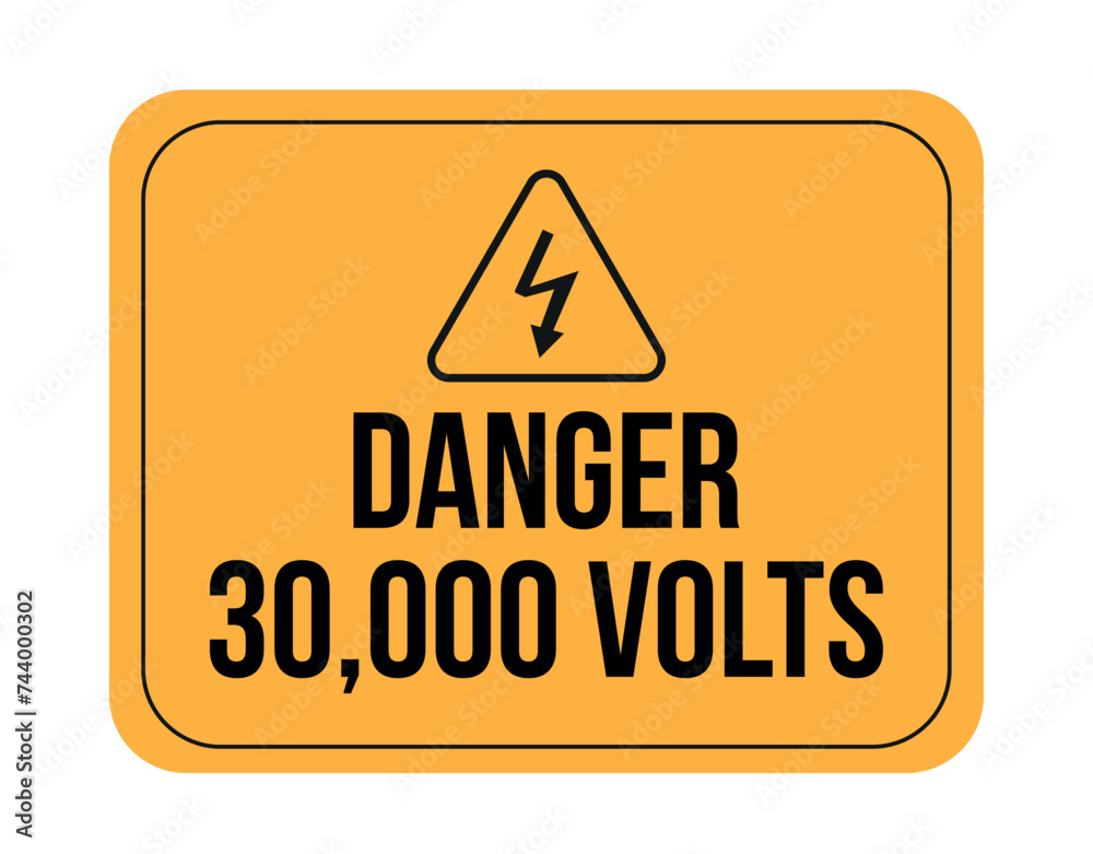 30000 volts. Danger, electricity and high voltage. Warning vector ...