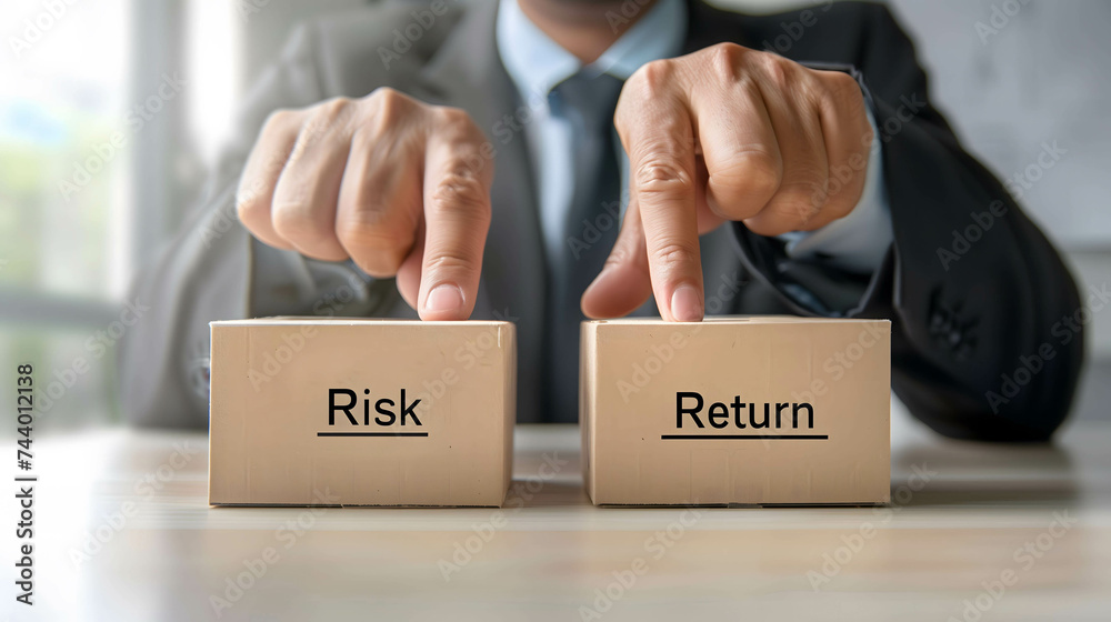 Risk And Return Management Concept Businessmen Managing Risk And