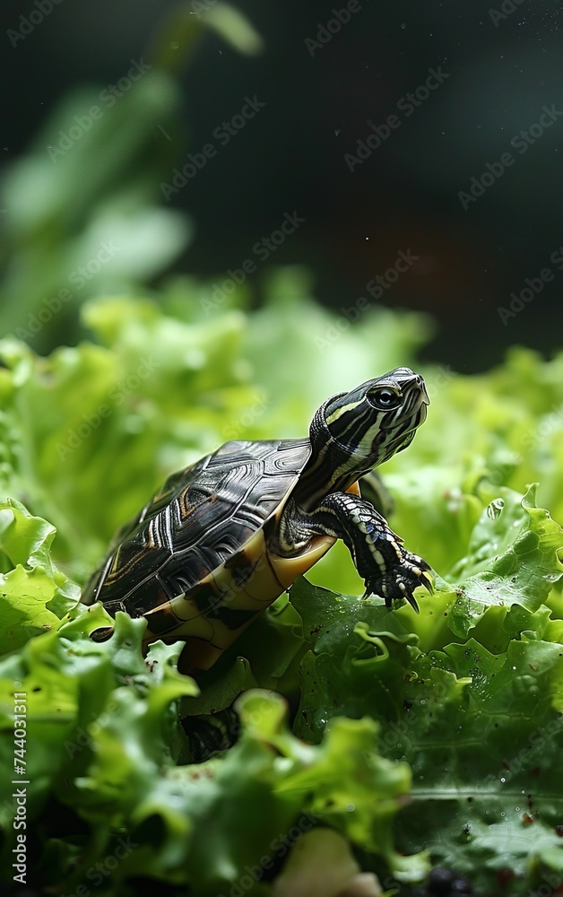 Red-eared slider (Trachemys scripta elegans) Stock Photo | Adobe Stock
