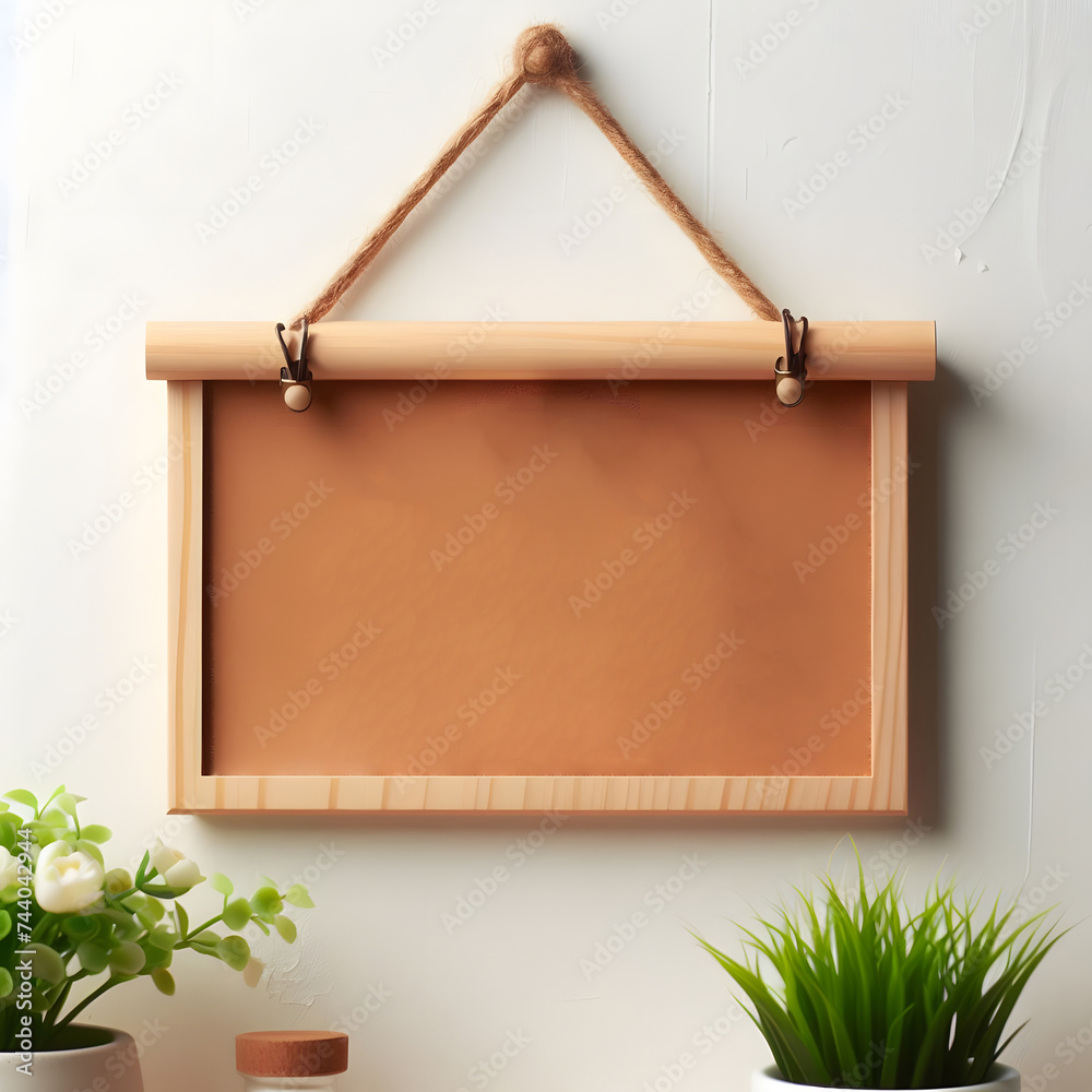 house front wooden name board hanging on door wall mockup, empty copy ...