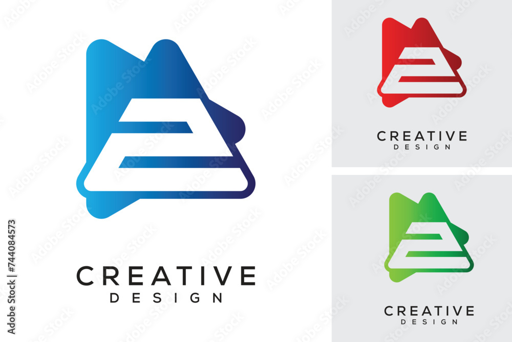 Letter Z Play Button Logo Design Idea Stock Vector | Adobe Stock