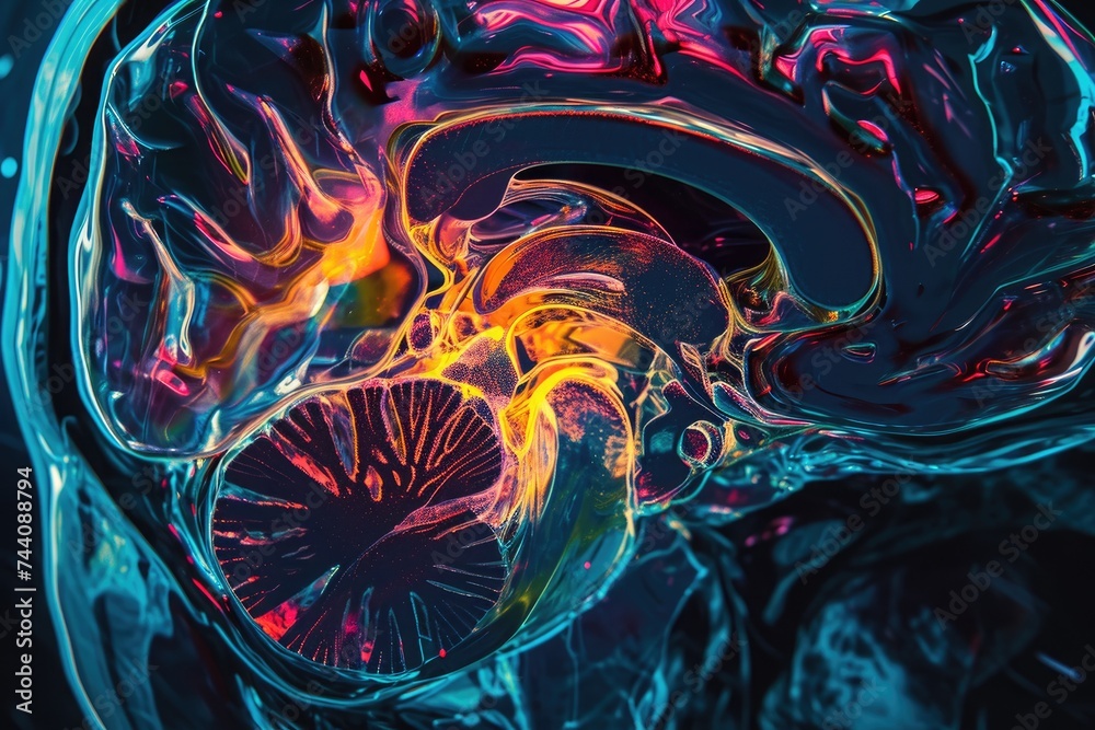 This close-up photograph showcases the detailed neural pathways and ...