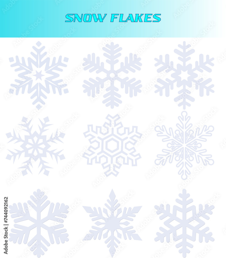 Fully editable snow flakes vector illustration in PNG Format with ...