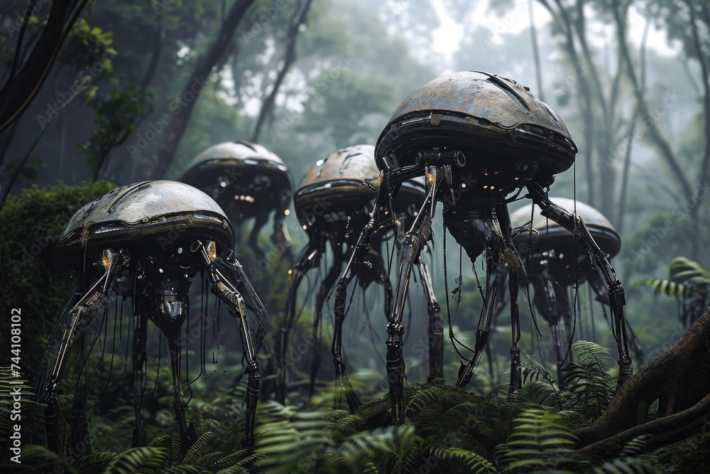 A group of peculiar, extraterrestrial structures emerge from the dense ...