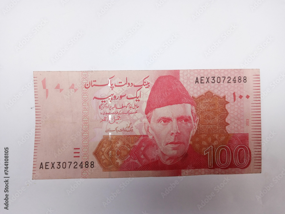 Pakistani Currency Banknote Rs.100 Isolated On White Background. Stock ...