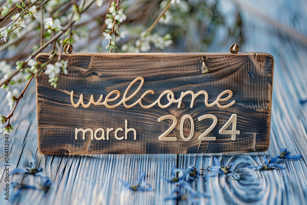 welcome march 2024, with writing”welcome march 2024” Stock Illustration ...