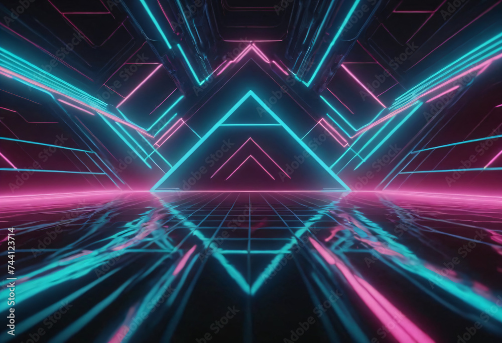 Retro Futuristic Universe Background from the 80s in 4K Stock ...